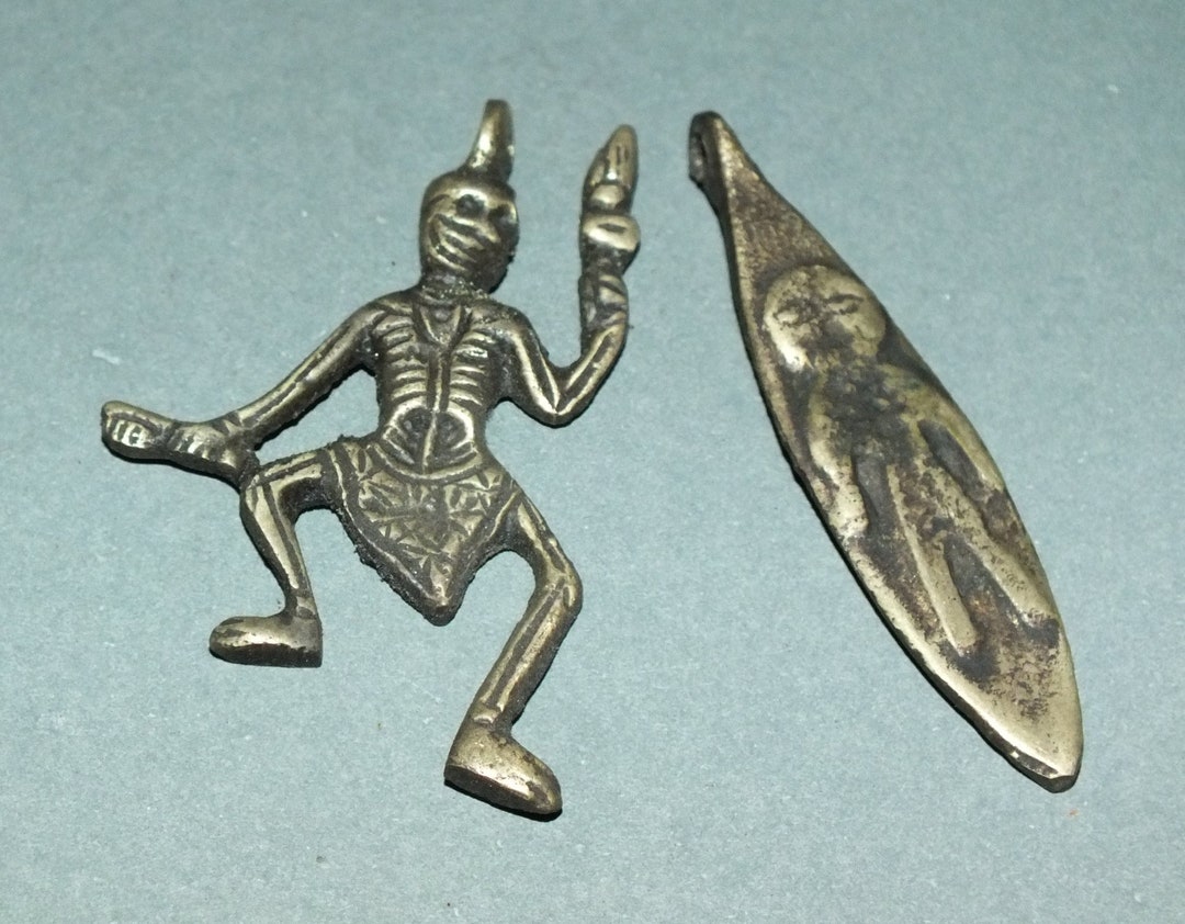 Two Brass Skeleton and Naga Amulets Pendants Nepal FREE SHIPPING - Etsy