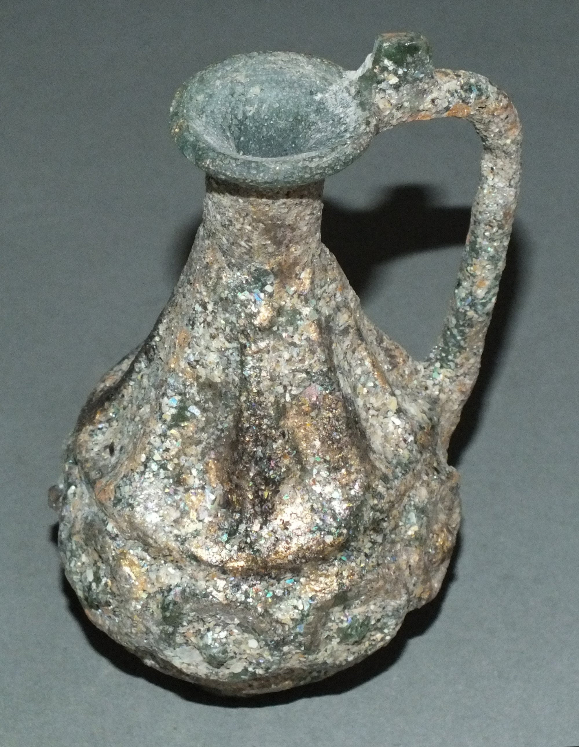 Outstanding ANCIENT ROMAN GLASS Jug With Handle Vase Beautiful Patina ...