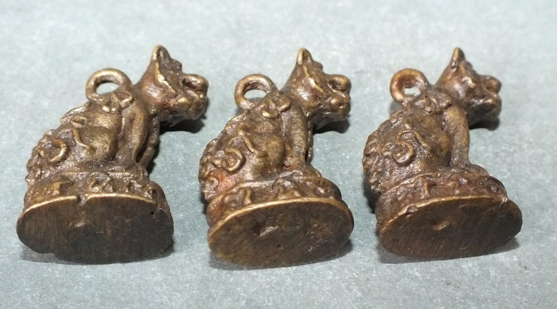 Three Bronze Tiger Pendants Amulets Thailand FREE SHIPPING - Etsy