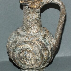 Outstanding ANCIENT ROMAN GLASS Jug With Handle Vase Beautiful Patina ...