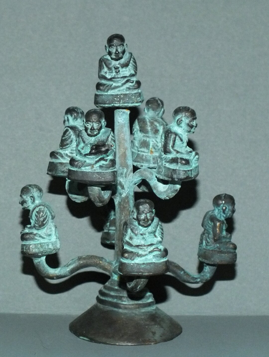 Outstanding Metal Monk Tree With Nine Monk Figures Thailand FREE ...