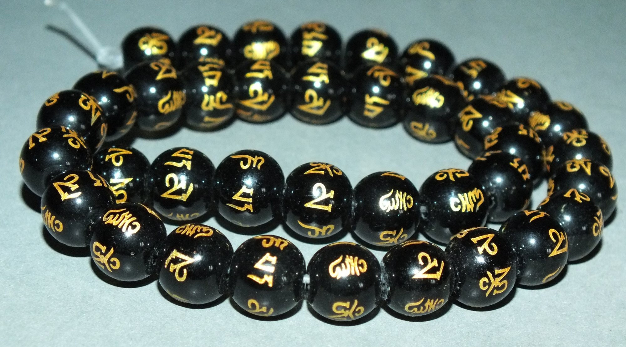 Buddhist Stone Prayer Beads With Mantra Om Carving Thailand - Etsy UK