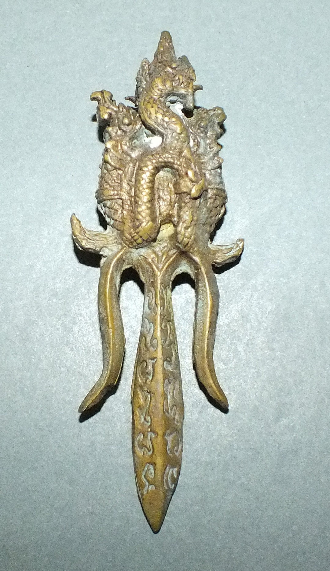 Metal Buddhist Ritual Sword With Naga Handle With Inscription - Etsy