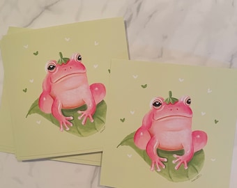 Strawberry Toad Art Print Fruit Drawing, Frog Lover Art, Abstract ...