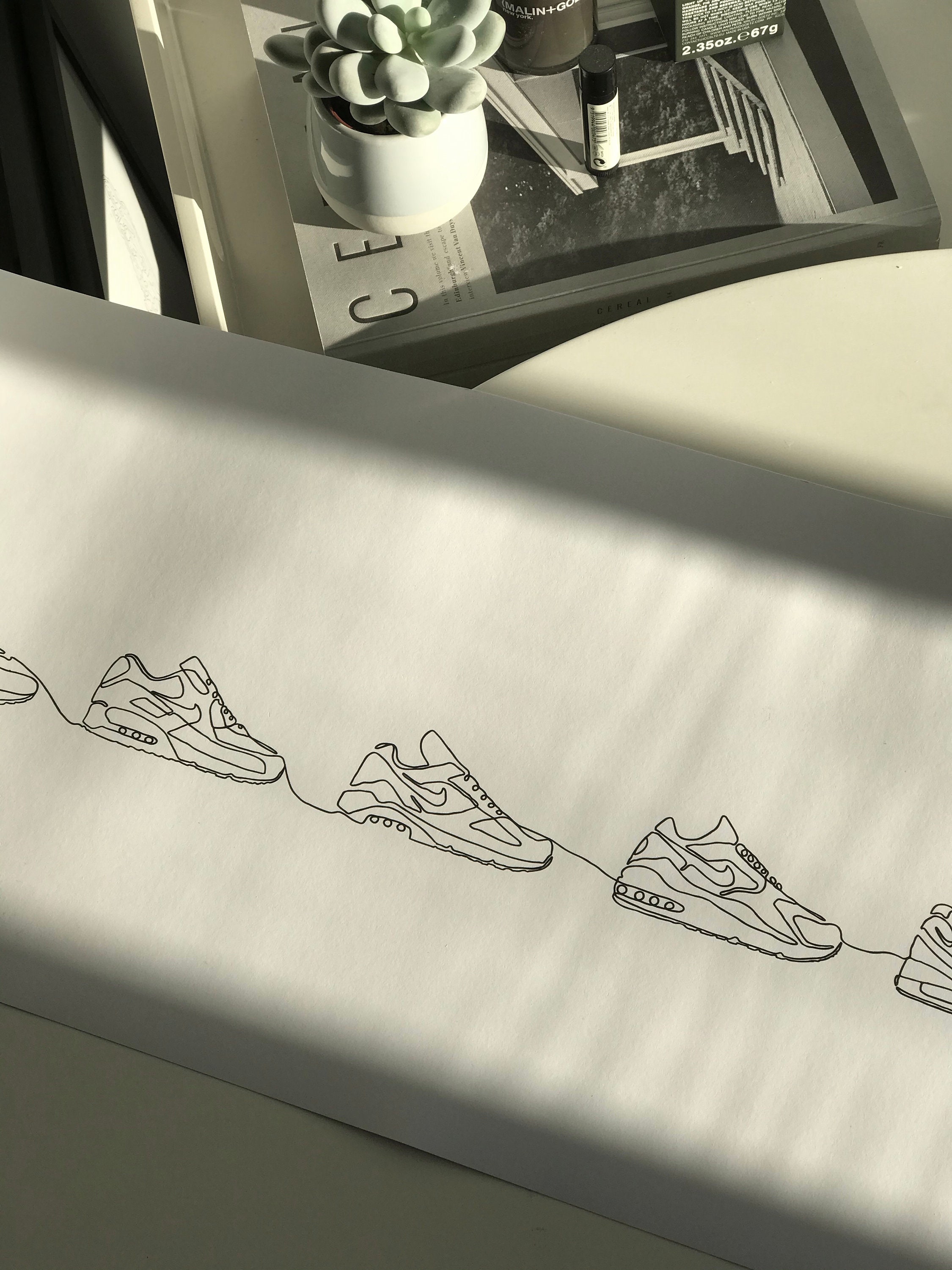 Evolution of Nike Air Max Single Line Hand Drawn Horizontal - Etsy
