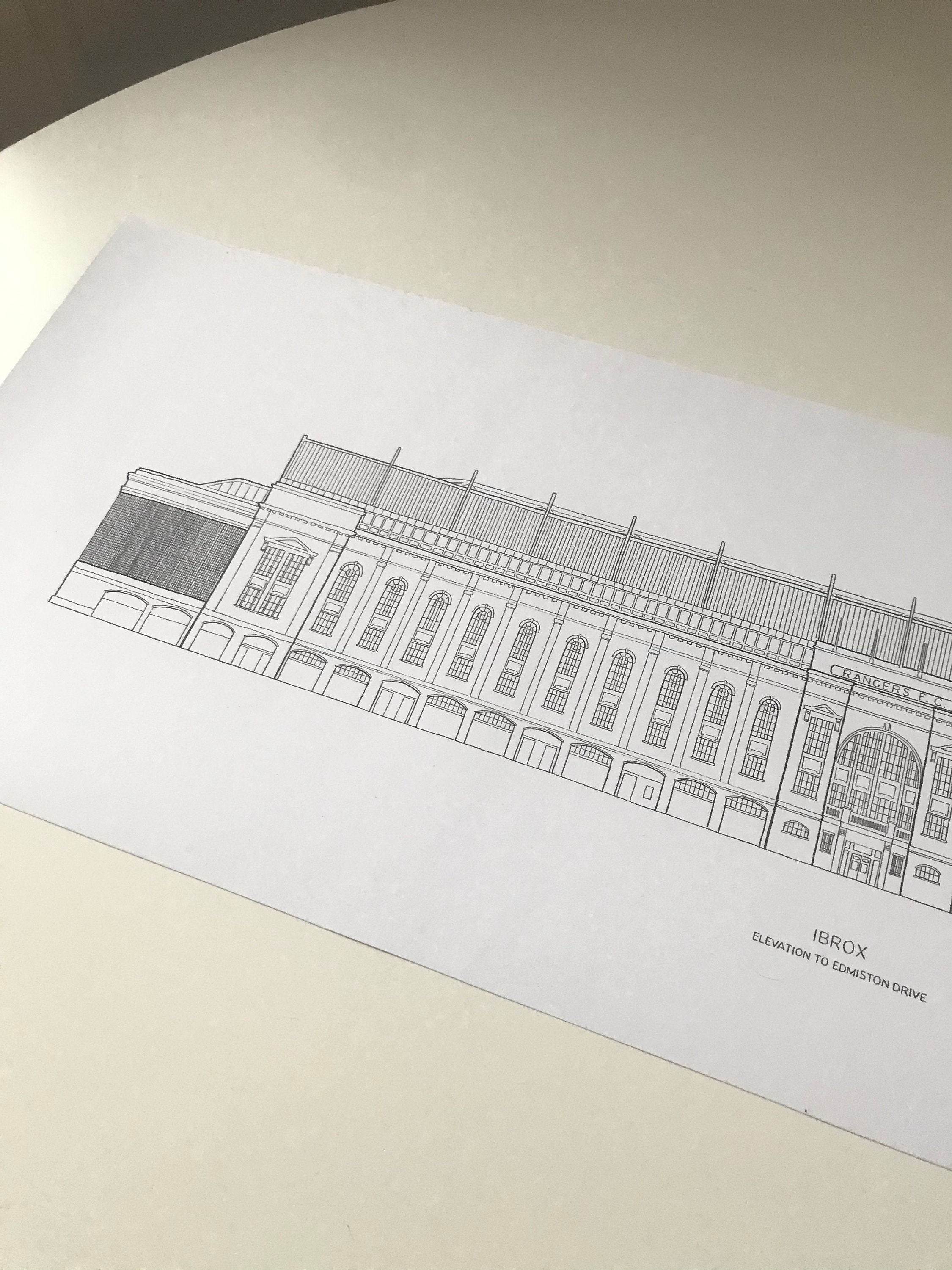 Ibrox Elevation Ibrox Stadium Glasgow Rangers Football Club Govan Hand ...