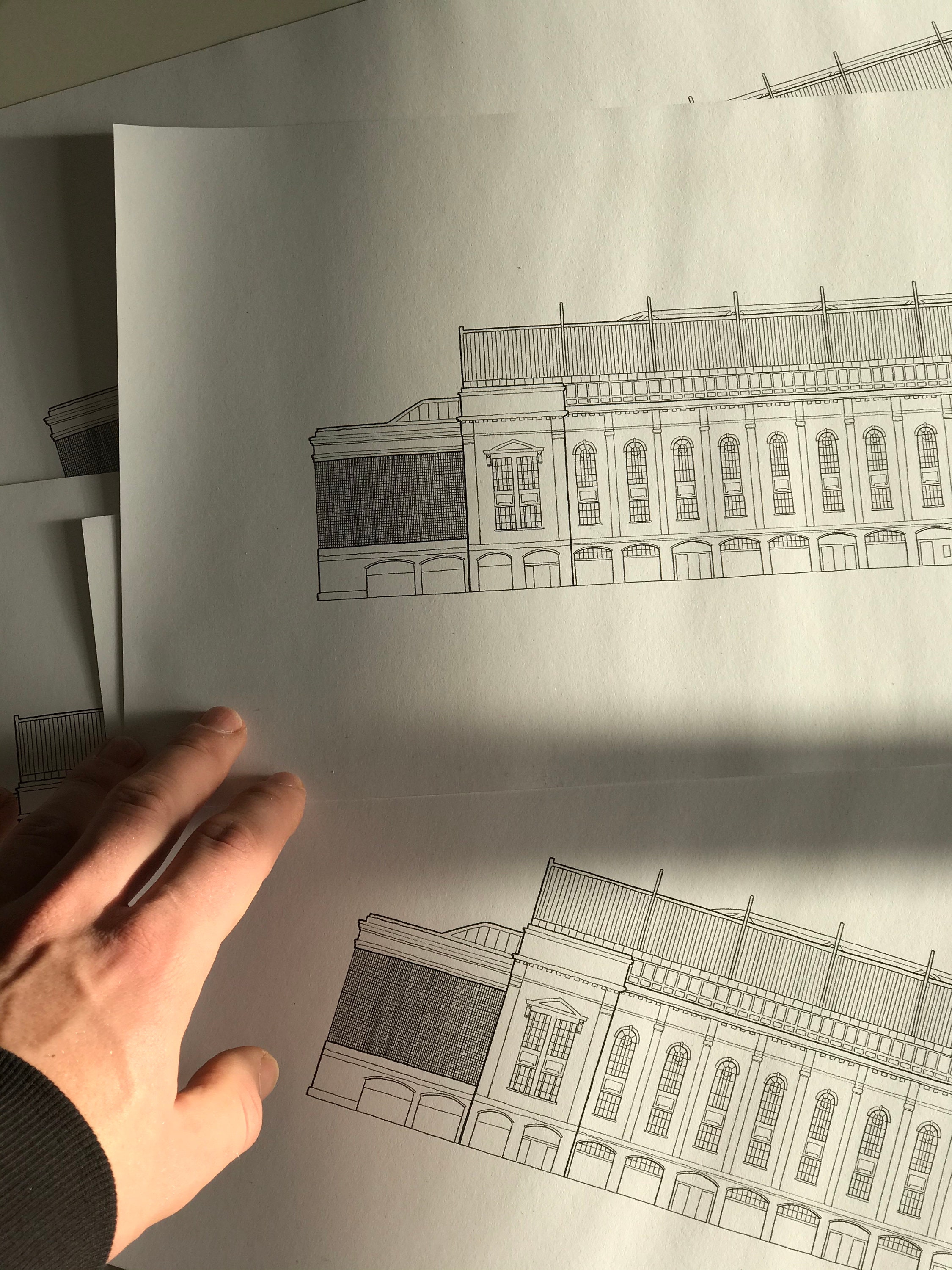 Ibrox Elevation Ibrox Stadium Glasgow Rangers Football Club Govan Hand ...