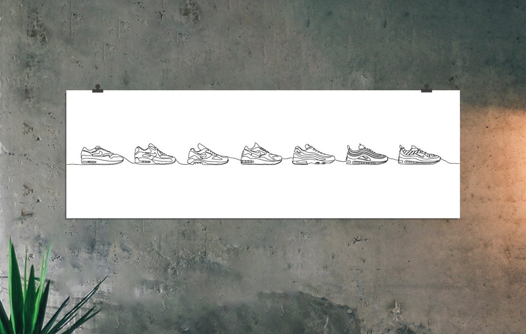 Evolution of Nike Air Max - Single Line Hand Drawn Horizontal Evolution ...