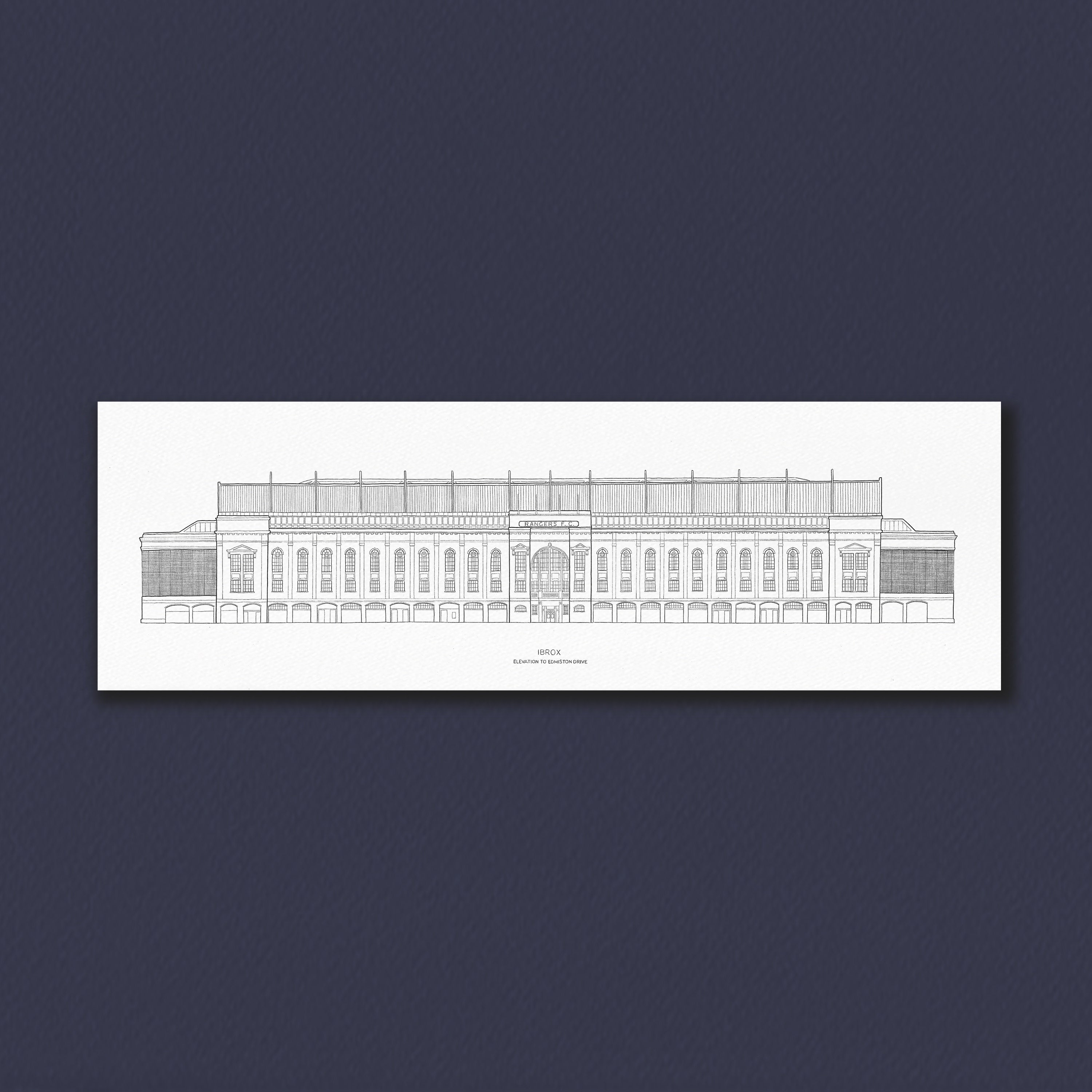 Ibrox Elevation Ibrox Stadium Glasgow Rangers Football Club Govan Hand ...