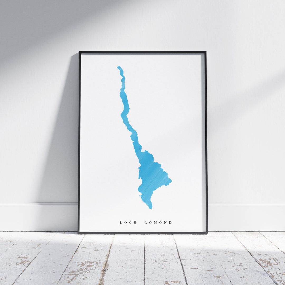 Loch Lomond Map Illustration Watercolour Minimal Scotland Highlands ...
