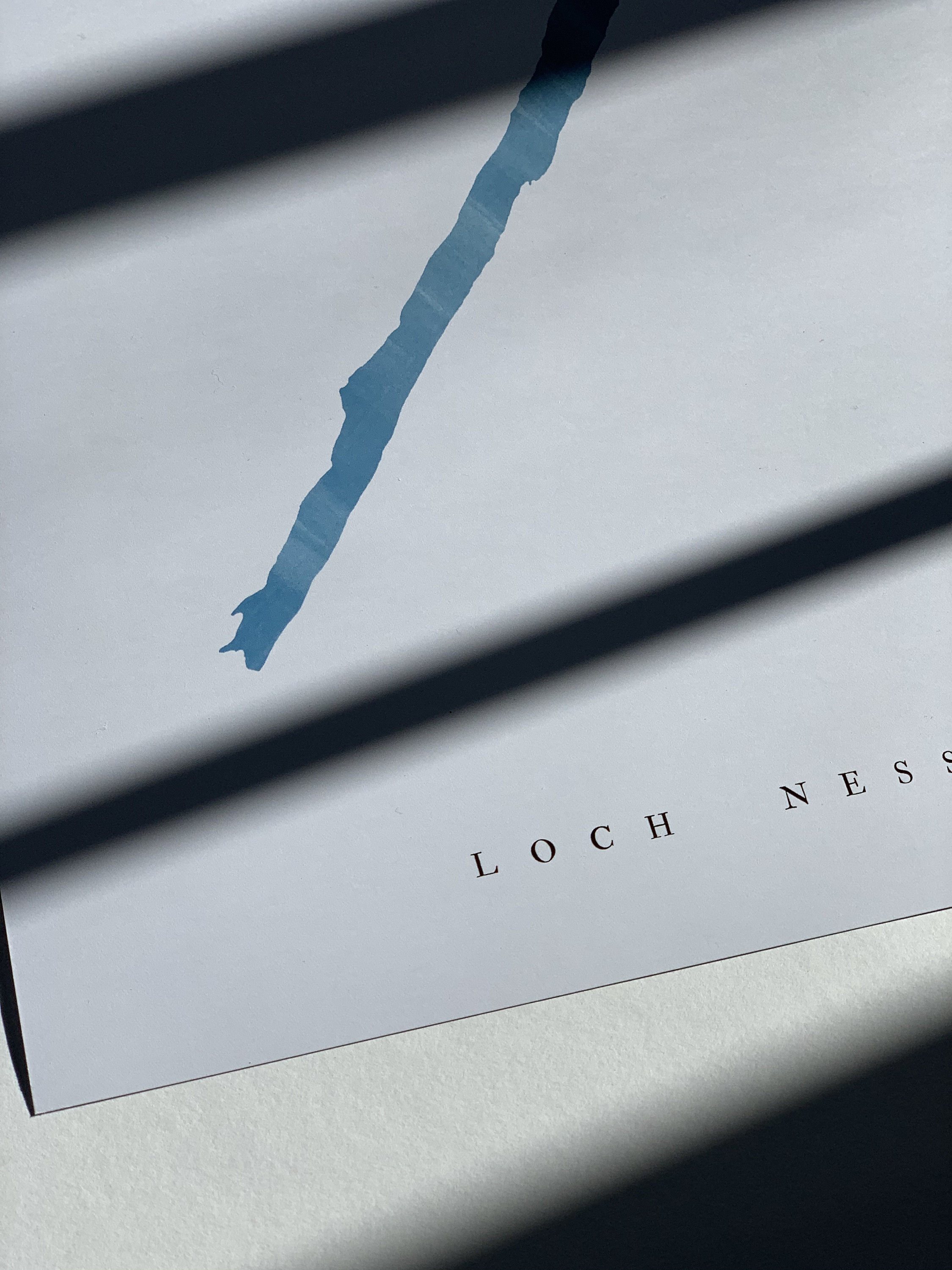 Loch Ness Minimalist Watercolour Map Scottish Highlands Whiskey ...