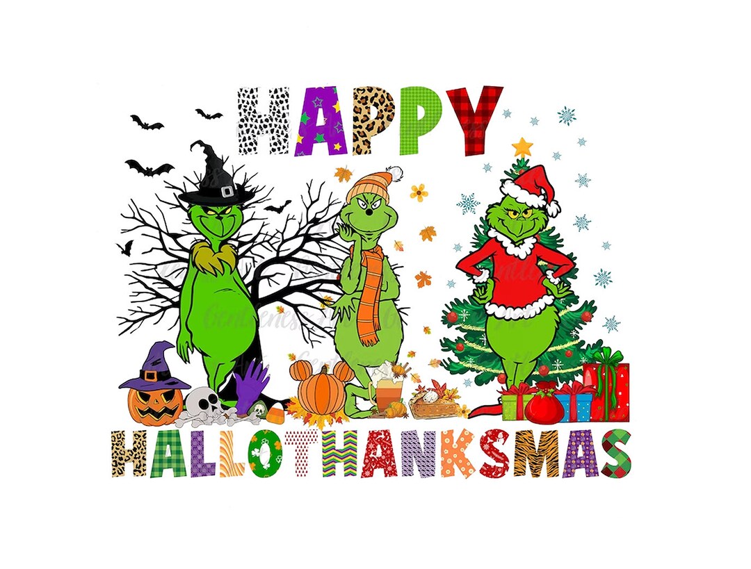 Happy Hallothanksmas Png Grinch Hallothanksmas Png Grinch - Etsy