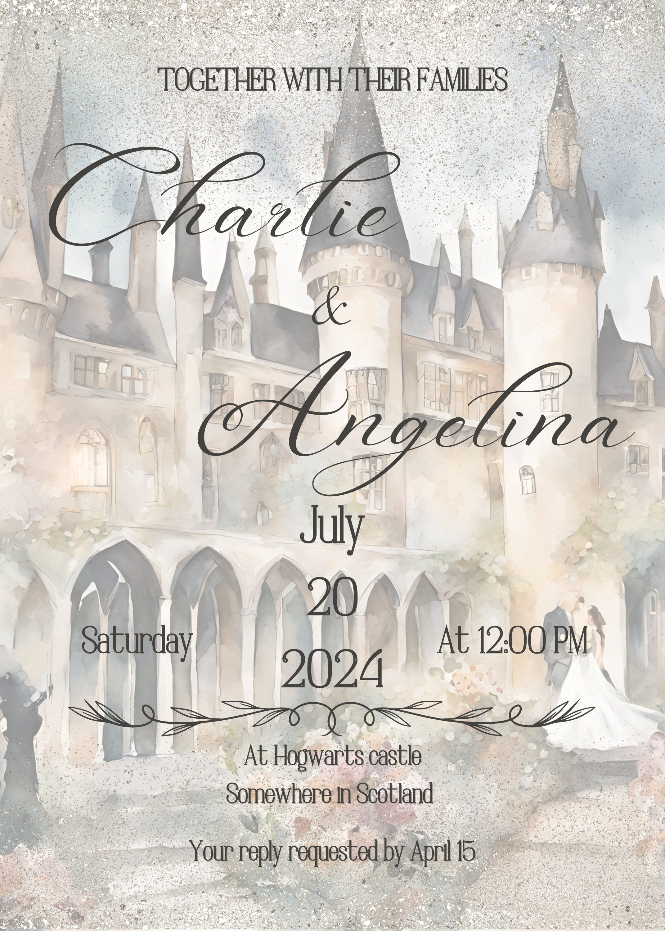 Editable Wedding Invite/rsvp/save the Date Wizarding World Inspired ...