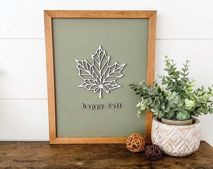 Happy Fall Wood Sign, Fall Quotes, Fall Home Decor, Lasercut Wood Sign ...
