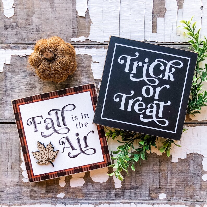 Fall Mini Signs Tiered Tray Sign Fall Wood Signs Party Gift - Etsy