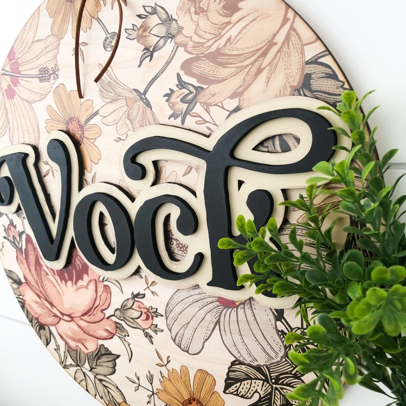 Spring Round Sign Personalized Wood Sign Round Wood Sign | Etsy