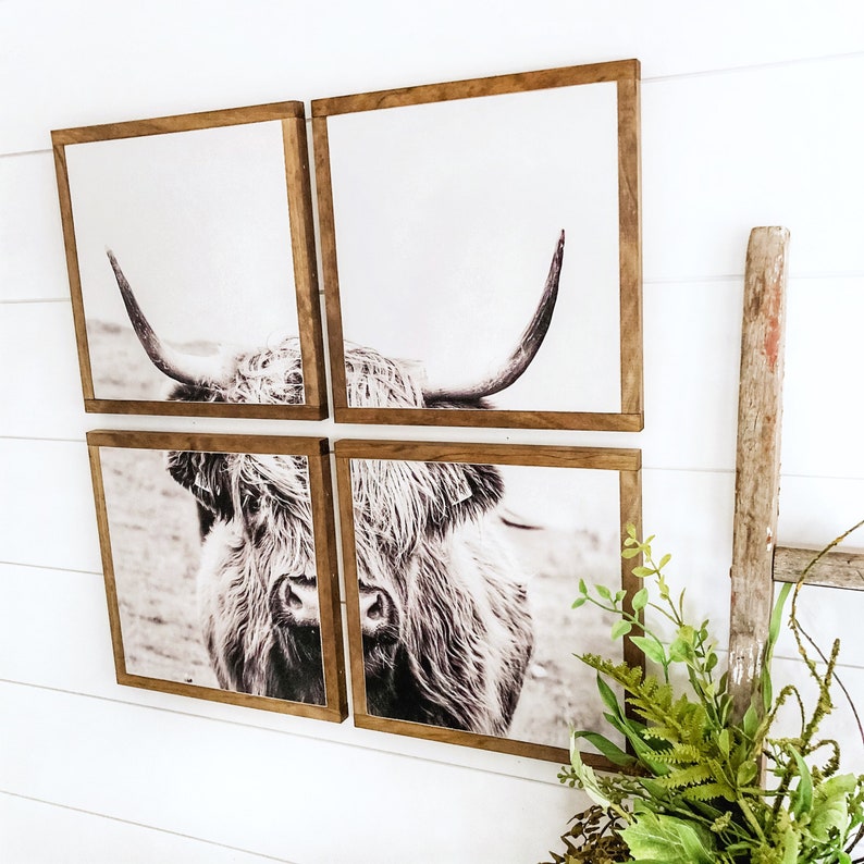 Highland Cow, Highland Cow Photo Collage, Multi Panel Wall Art, Wall ...