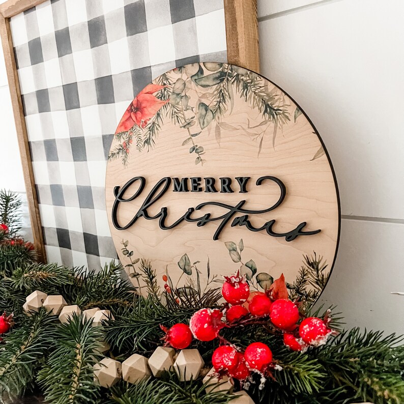 Laser Cut Round Christmas Sign, Christmas Rounds, Santa Face, Gifts for ...