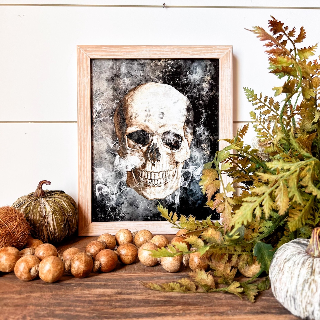 Halloween Skull Sign, Signs for Halloween, Vintage Halloween Sign ...