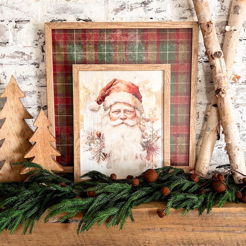 Vintage Plaid Background Layering Sign, Christmas Plaid Wood Sign ...
