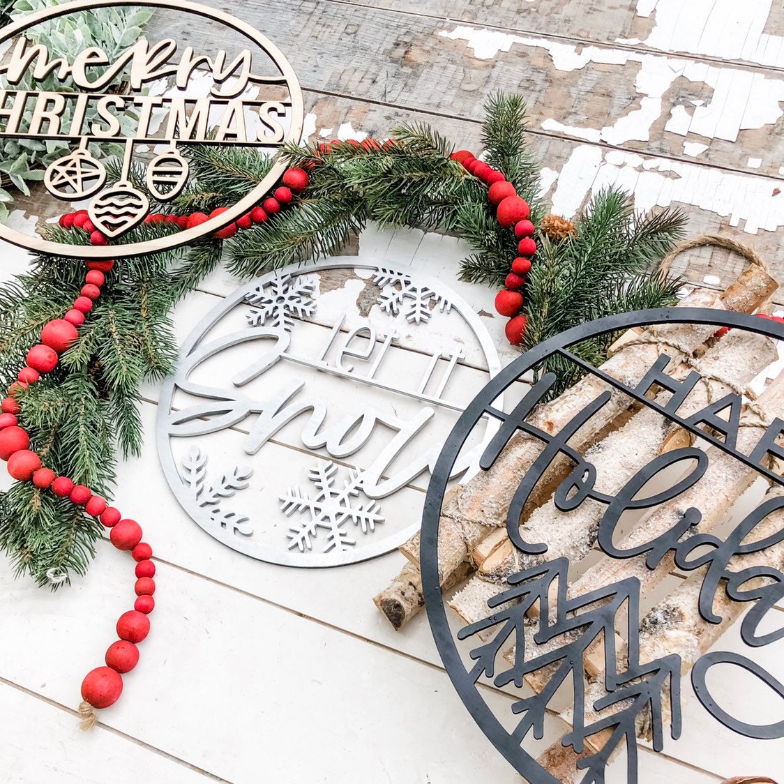 3D Laser Cut Sign Laser Cut Name Christmas Door Sign 3D | Etsy