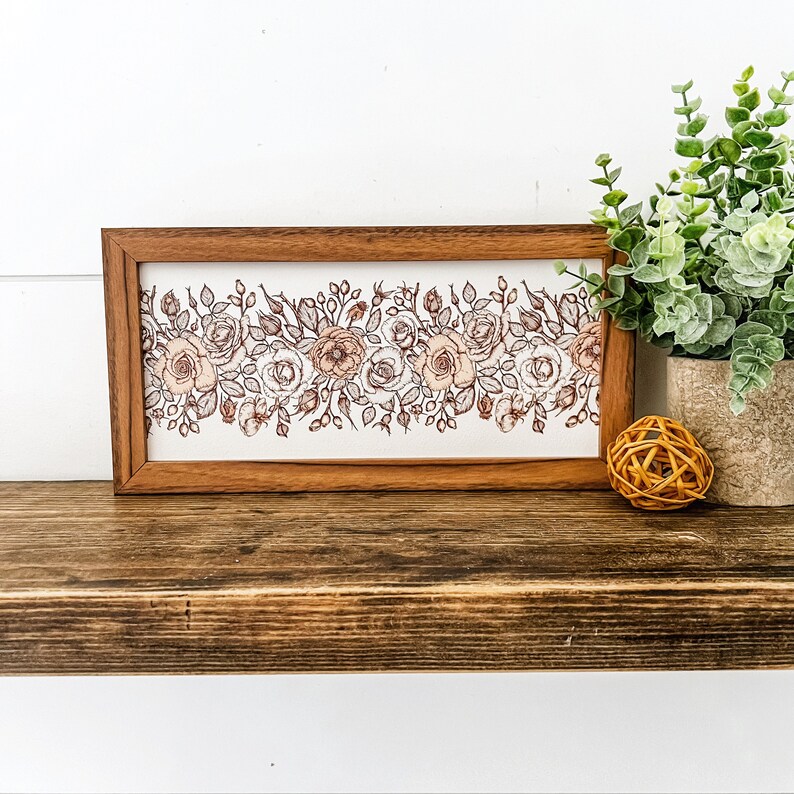 Spring Floral Pattern Wood Sign Farmhouse Spring Sign Floral - Etsy