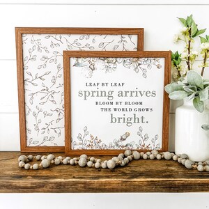 Spring Wood Sign, Farmhouse Spring Sign, Floral Background Layering ...