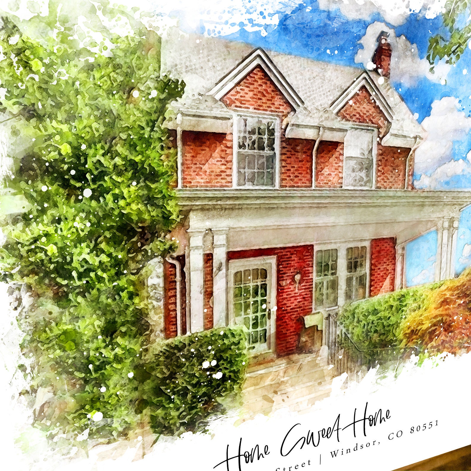 Custom House Portrait Watercolor Home Portrait Watercolor - Etsy