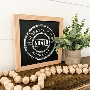 Custom Zip Code Sign, Vintage Stamp Postal Code Sign, Farmhouse Wood ...