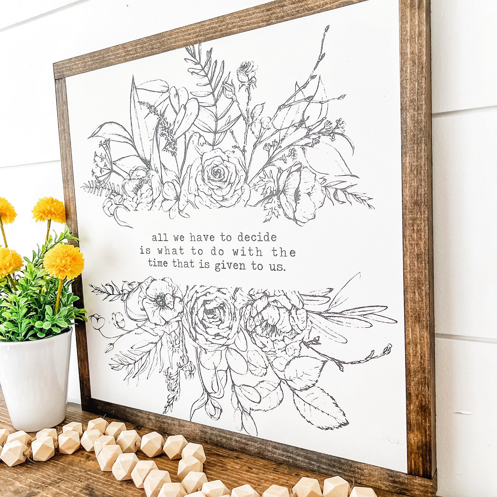 Inspirational Quotes Floral Themed Sign Farmhouse Decor - Etsy