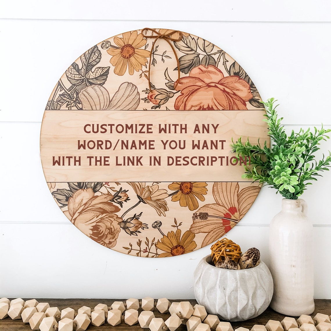 Spring Round Sign Personalized Wood Sign Round Wood Sign - Etsy