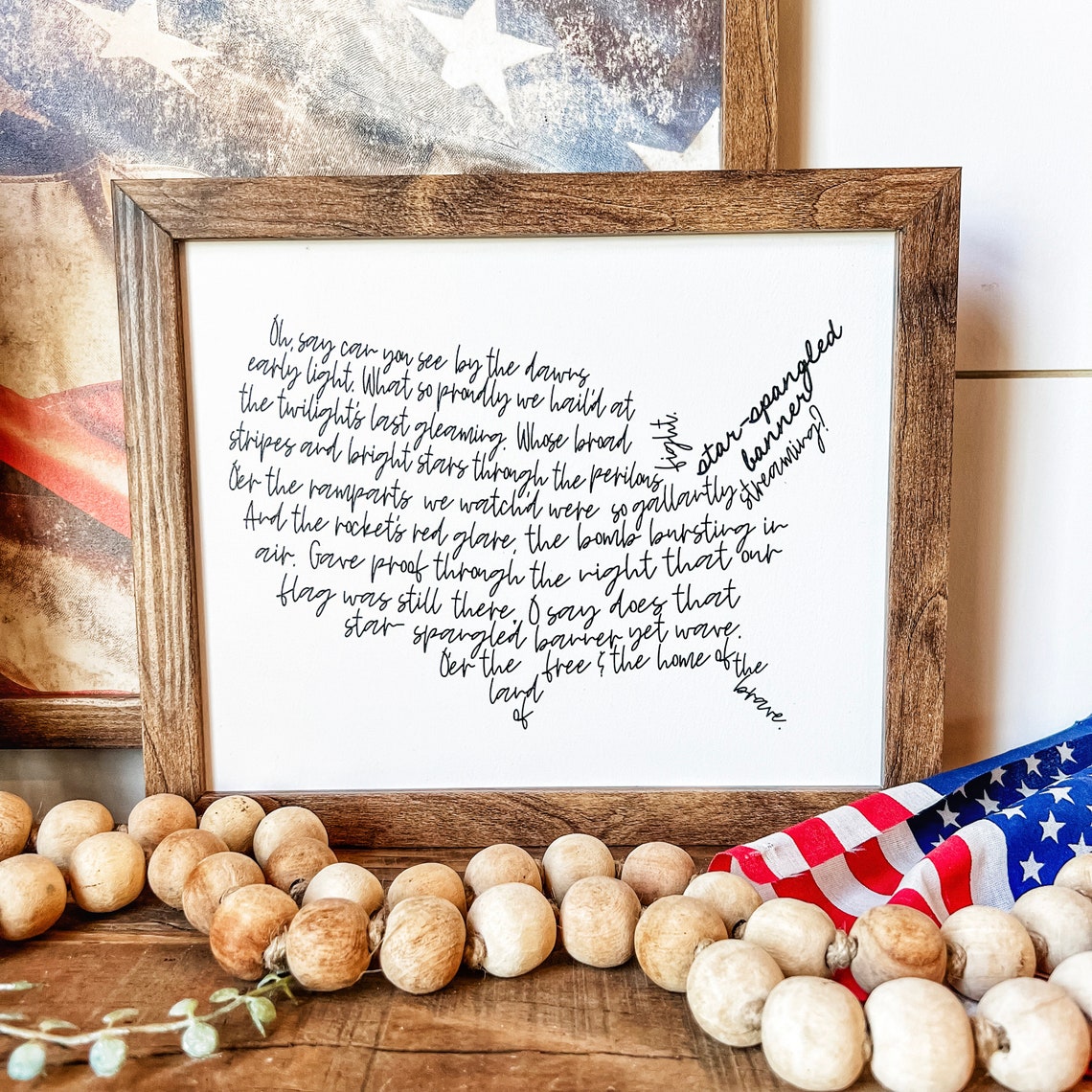 US Star Spangled Banner Wood Sign, 4th of July Wall Art, United States ...