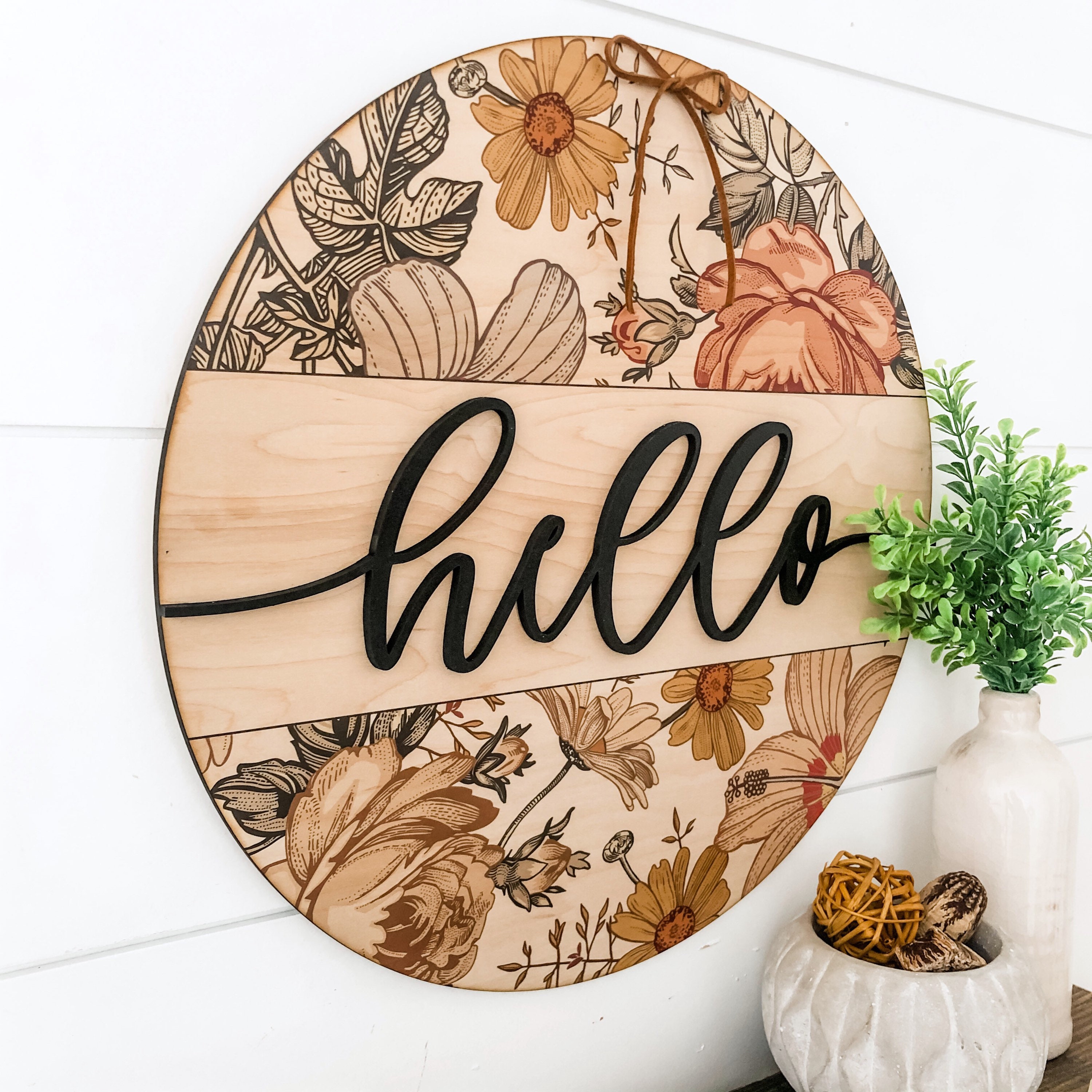 Spring Round Sign Personalized Wood Sign Round Wood Sign - Etsy