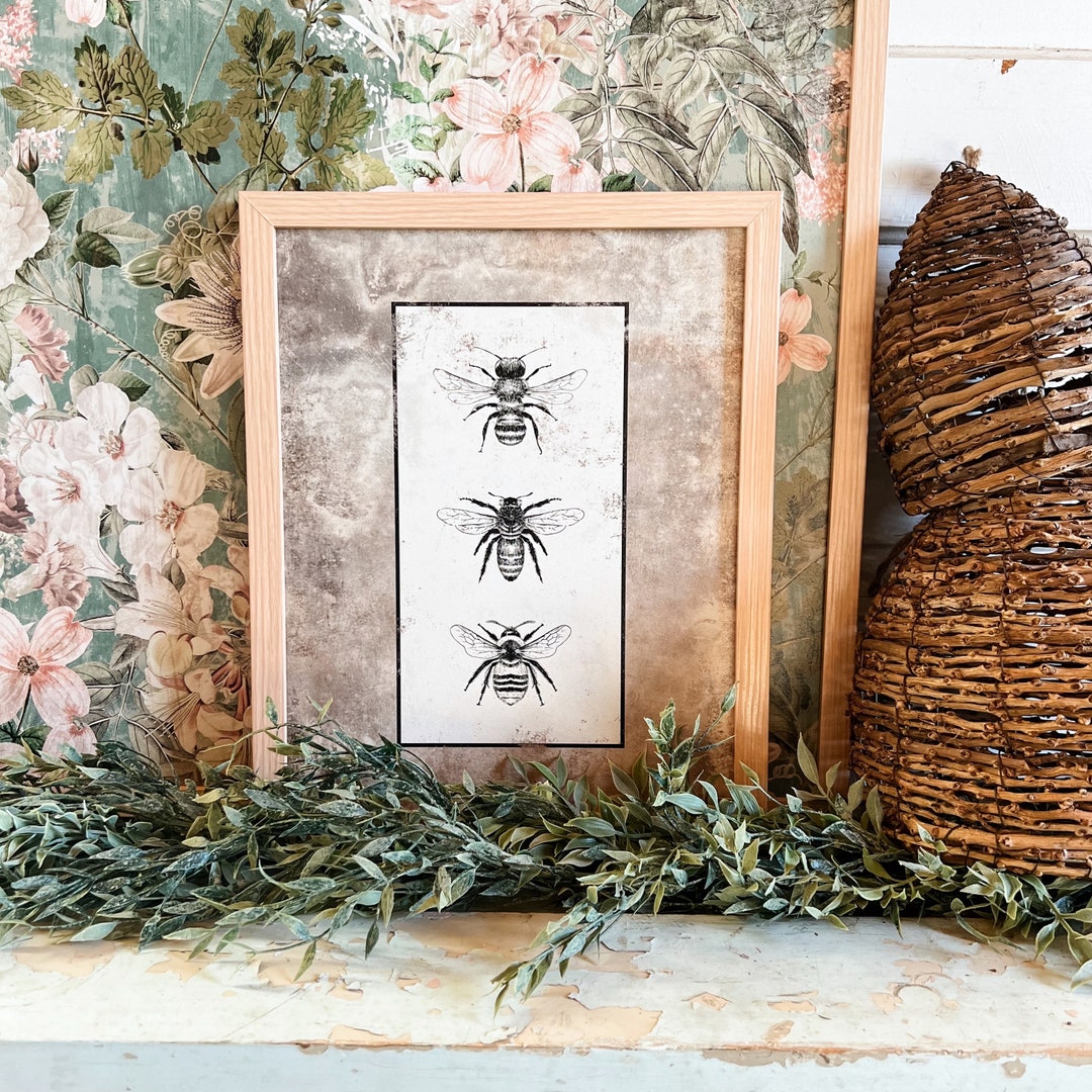 Vintage Farmhouse Bee Sign, Vintage Bee Wood Sign, Unique Wood Sign ...