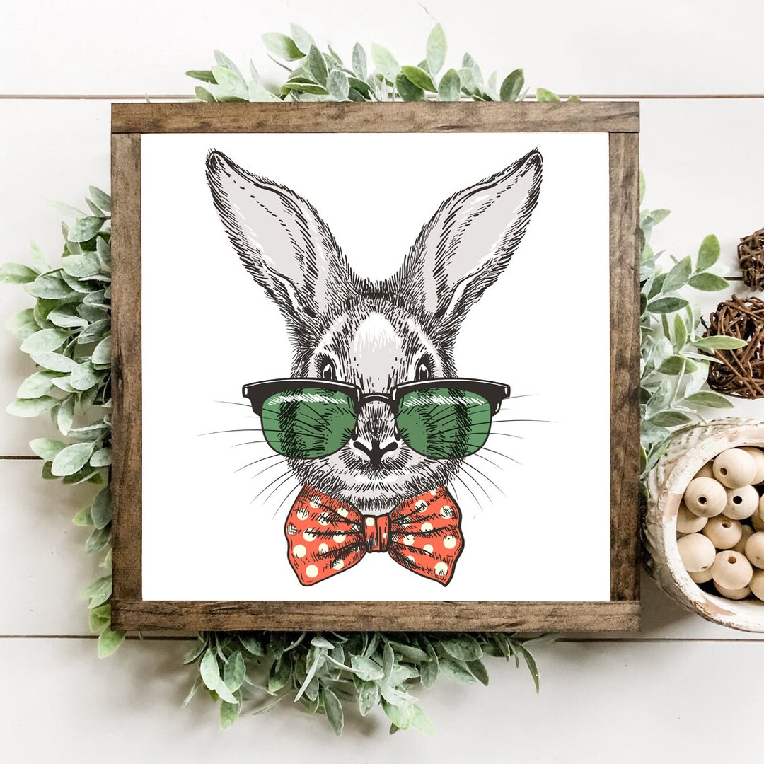 Spring Wood Sign, Spring Decor, Rabbit Sign, Easter Bunny Sign, Wood ...