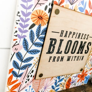 Spring Wood Sign, Farmhouse Spring Sign, Happiness Blooms Within ...