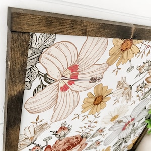 Spring Wood Sign, Farmhouse Spring Sign, Vintage Floral Background ...