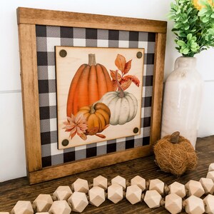 Fall Wood Sign, Plaid Pumpkin Sign, Fall Home Decor, Fall Farmhouse ...