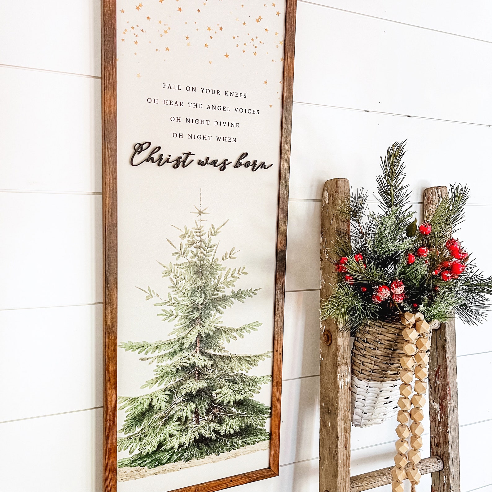 Christ Was Born Christmas Sign, O Holy Night Christmas Sign, Christmas ...