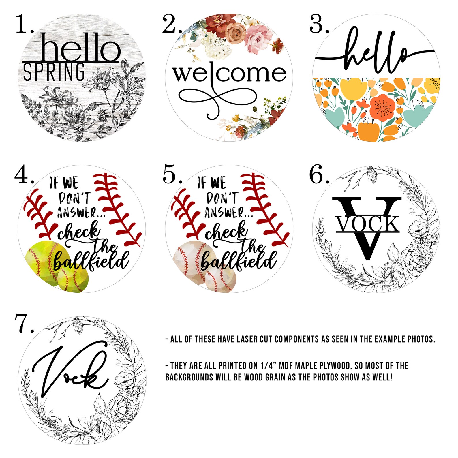 Interchangeable Round Sign Personalized Wood Sign Round Wood - Etsy