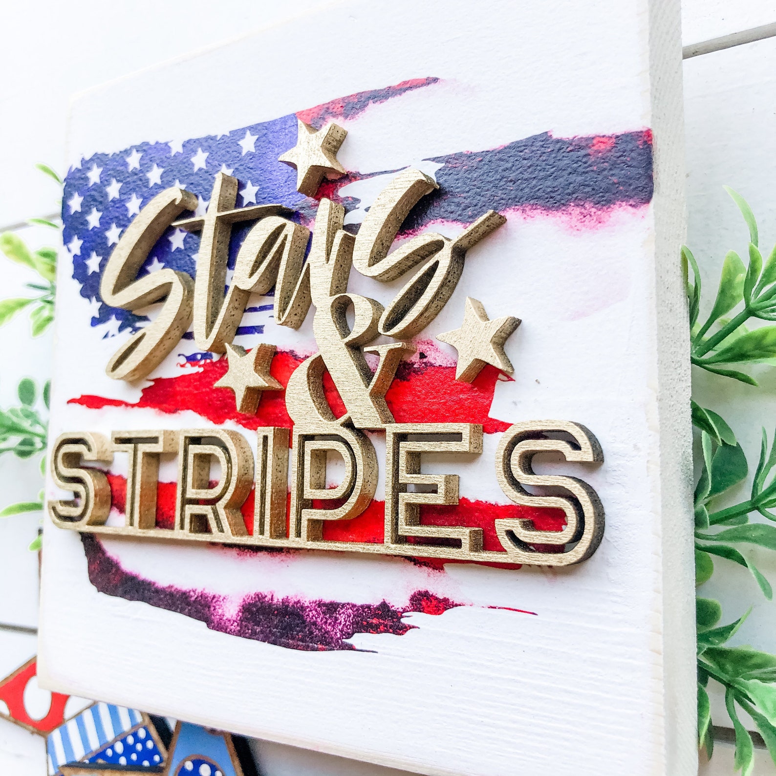 4th of July Mini Signs, Tiered Tray Sign, 4th of July Signs, Party Gift ...