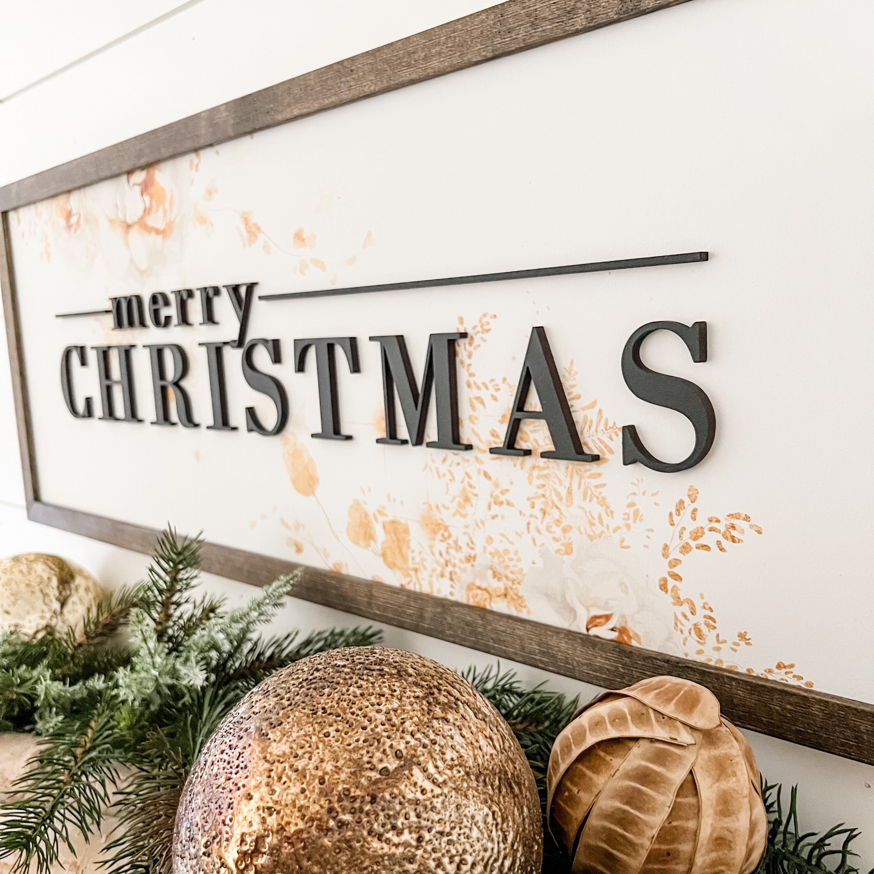 Gold Color Merry Christmas Wood Sign, Merry Christmas Wood Sign ...