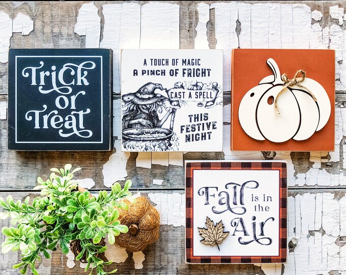 Fall Tiered Tray Decor, Fall Wood Blocks, Fall Home Decor, Fall ...