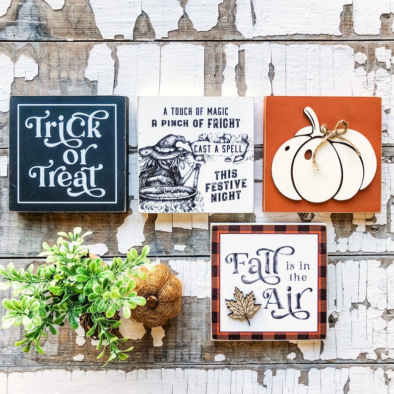 Fall Mini Signs Tiered Tray Sign Fall Wood Signs Party Gift - Etsy