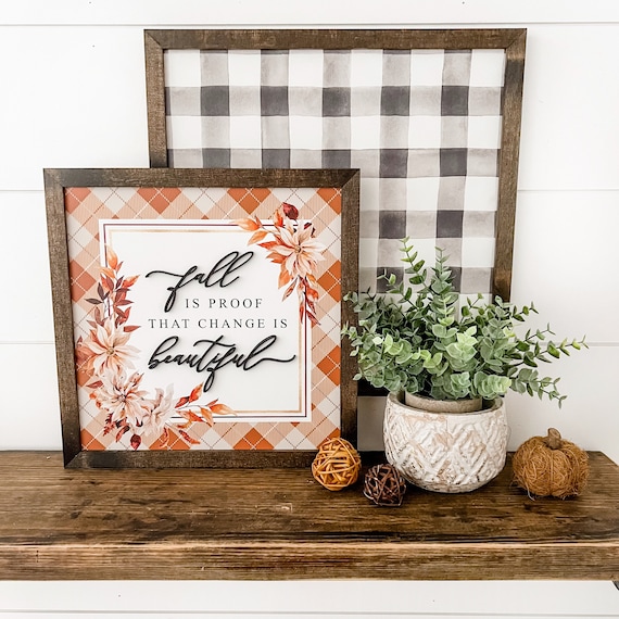 Fall Wood Sign DUO Unique Fall Decor Farmhouse Fall Signs - Etsy