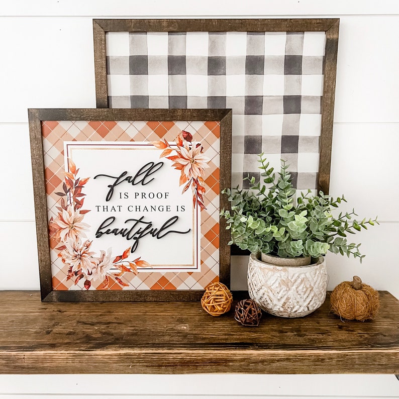 Fall Wood Sign DUO Unique Fall Decor Farmhouse Fall Signs - Etsy