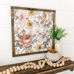 Spring Wood Sign, Farmhouse Spring Sign, Vintage Floral Background ...