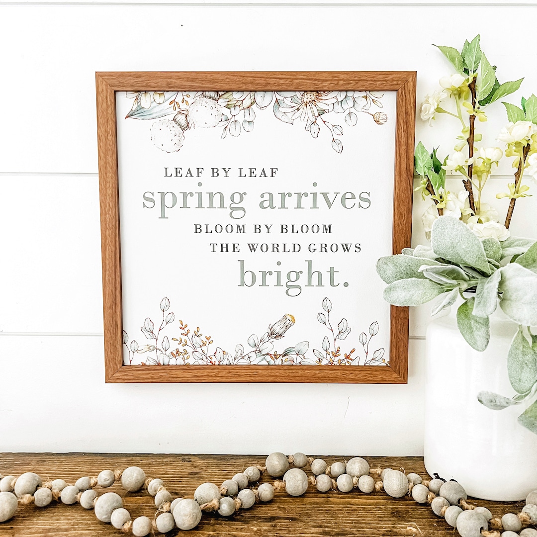 Spring Inspirational Quote Wood Sign, Handmade Wood Sign, Farmhouse ...