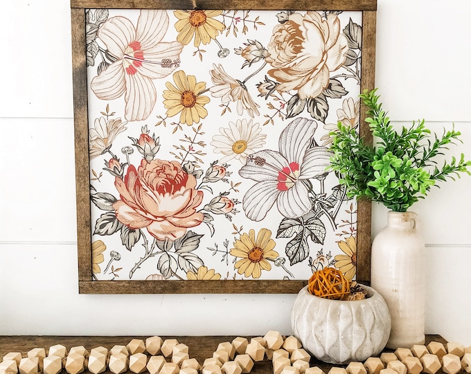 Spring Wood Sign Farmhouse Spring Sign Vintage Floral - Etsy