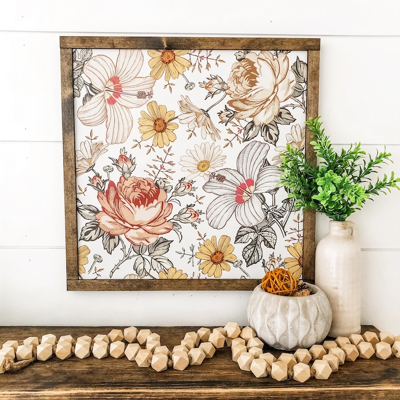 Spring Wood Sign Farmhouse Spring Sign Vintage Floral | Etsy